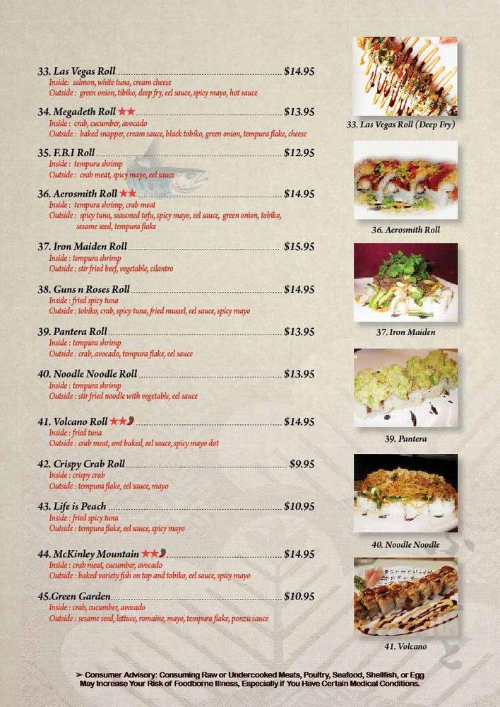Menu at Ronnie 2 Sushi restaurant, Anchorage, 924 Muldoon Rd