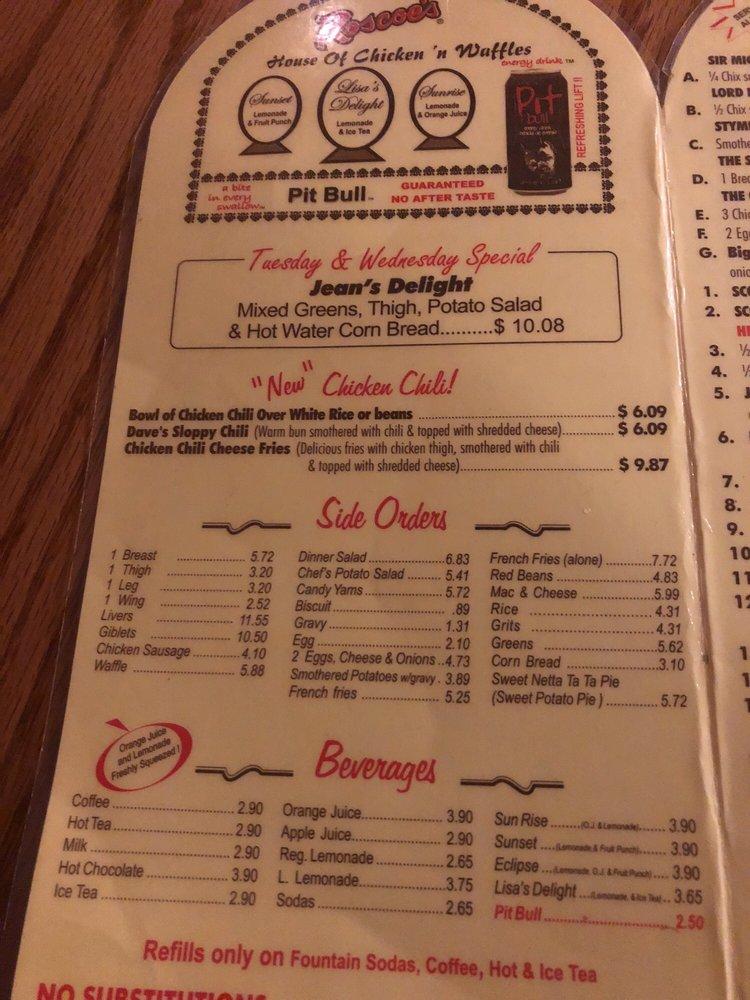 Menu at Roscoe's House of Chicken and Waffles restaurant, Inglewood ...