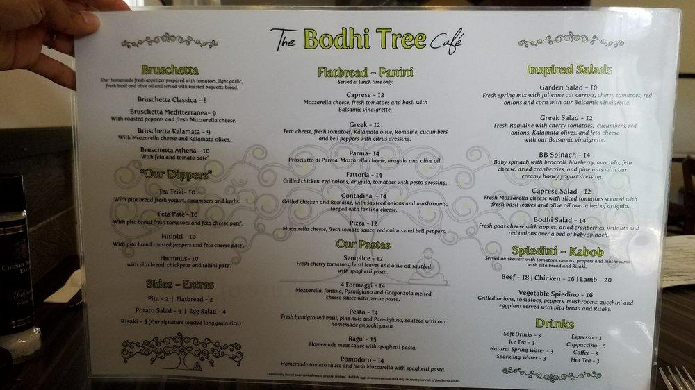 Menu at The Bodhi Tree Café restaurant, Sarasota