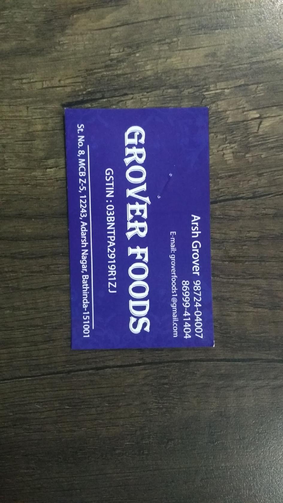 GROVER FOODS, Bathinda - Restaurant reviews