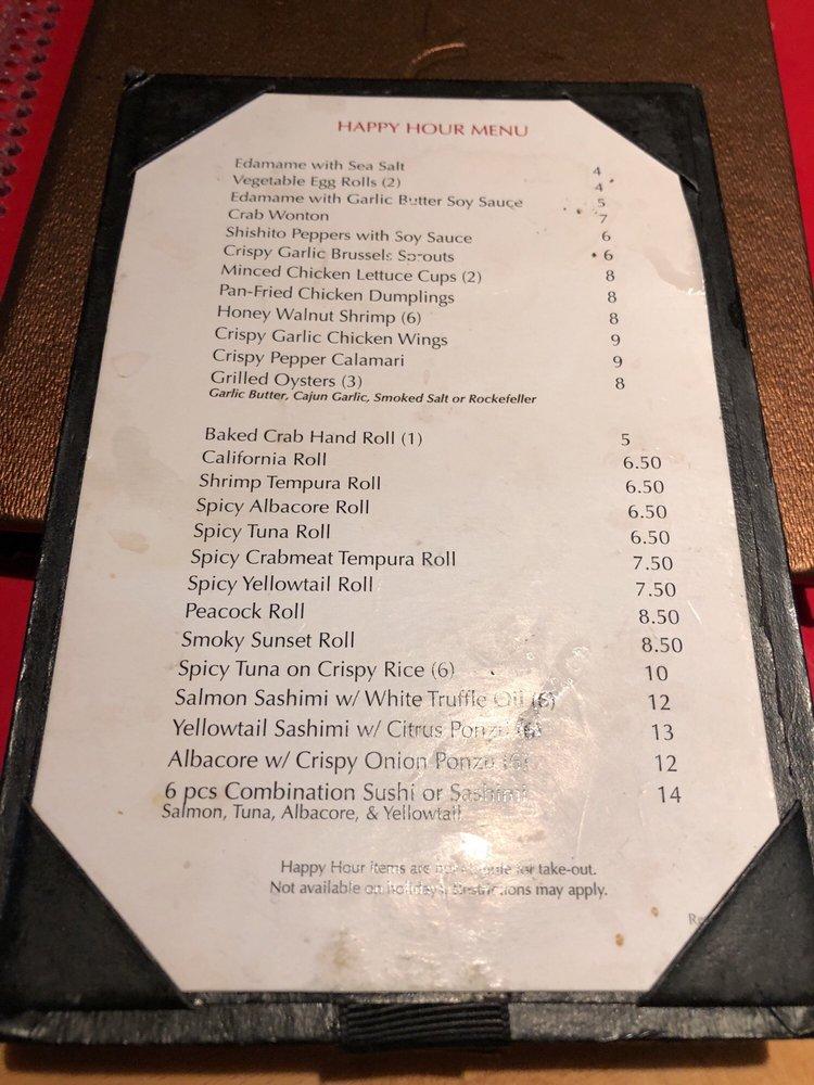 Menu at Wokcano restaurant, Culver City