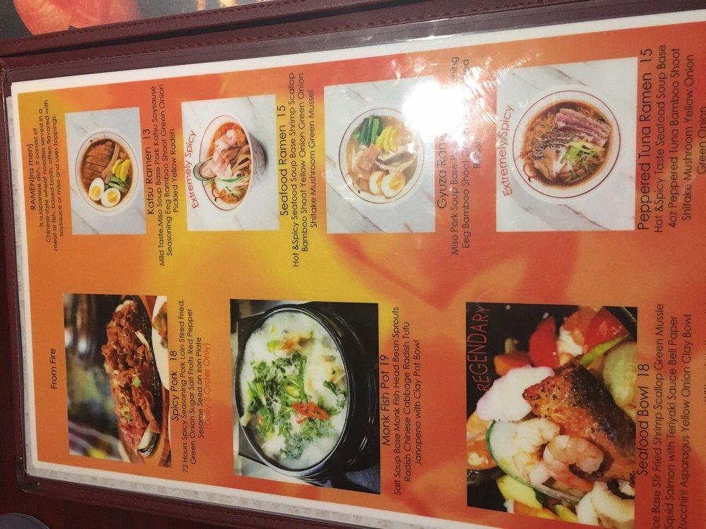 Menu at Hikari restaurant, Houston