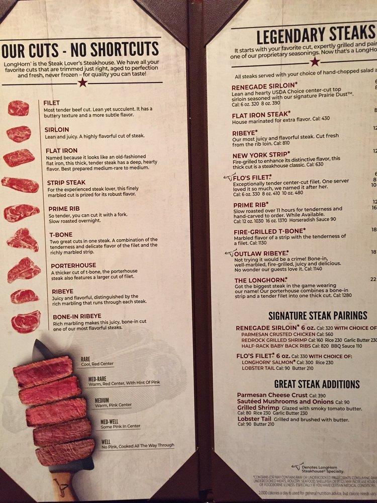 Menu at LongHorn Steakhouse, Grove City, Stringtown Rd