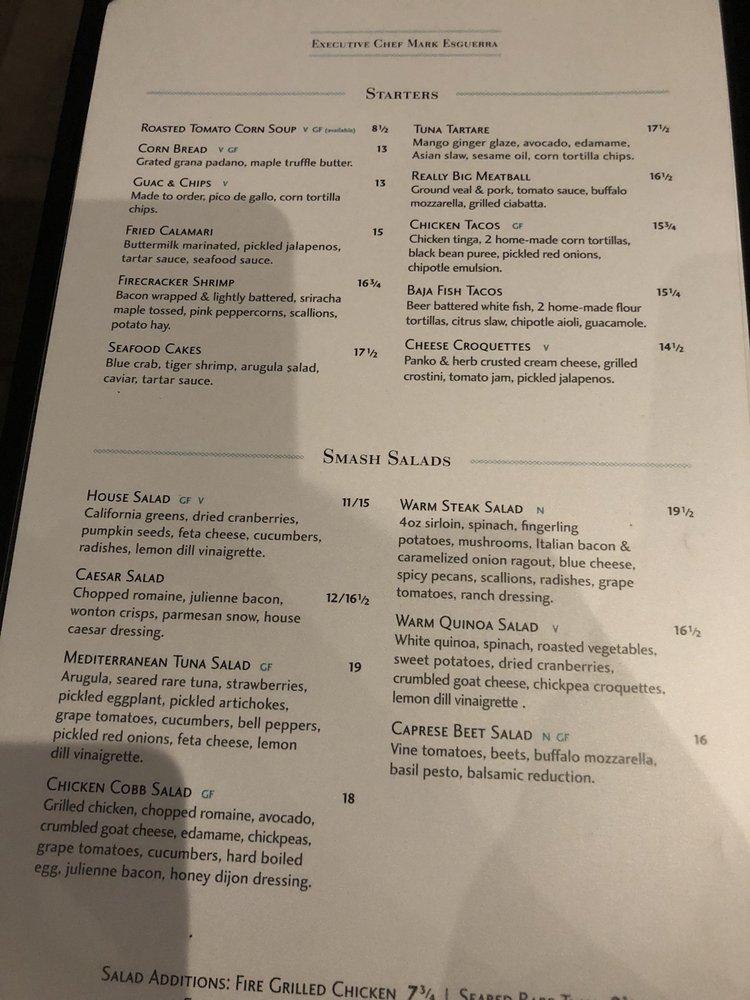 Menu at Smash Kitchen and Bar, Markham