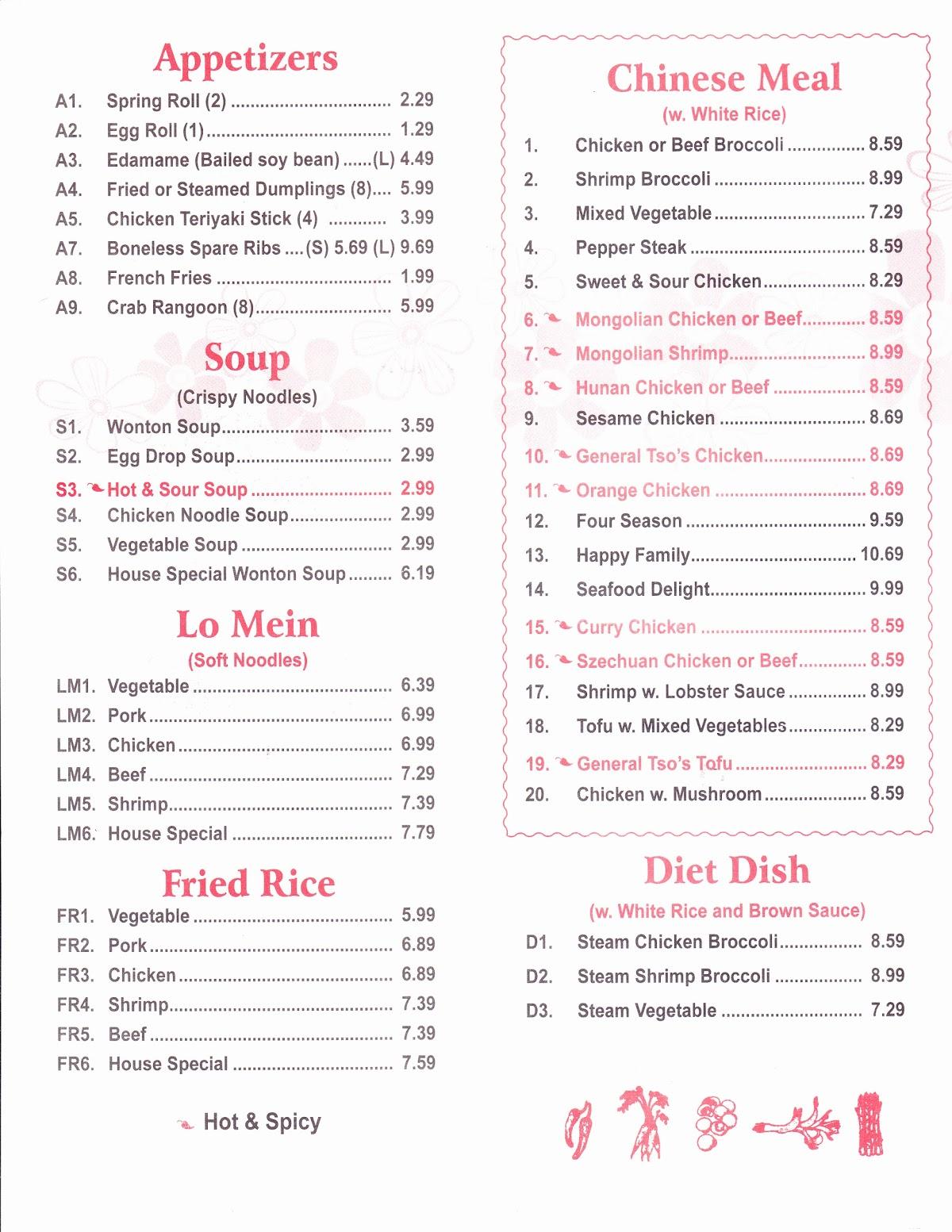 Menu at Fuji Hibachi Express restaurant, Gainesville