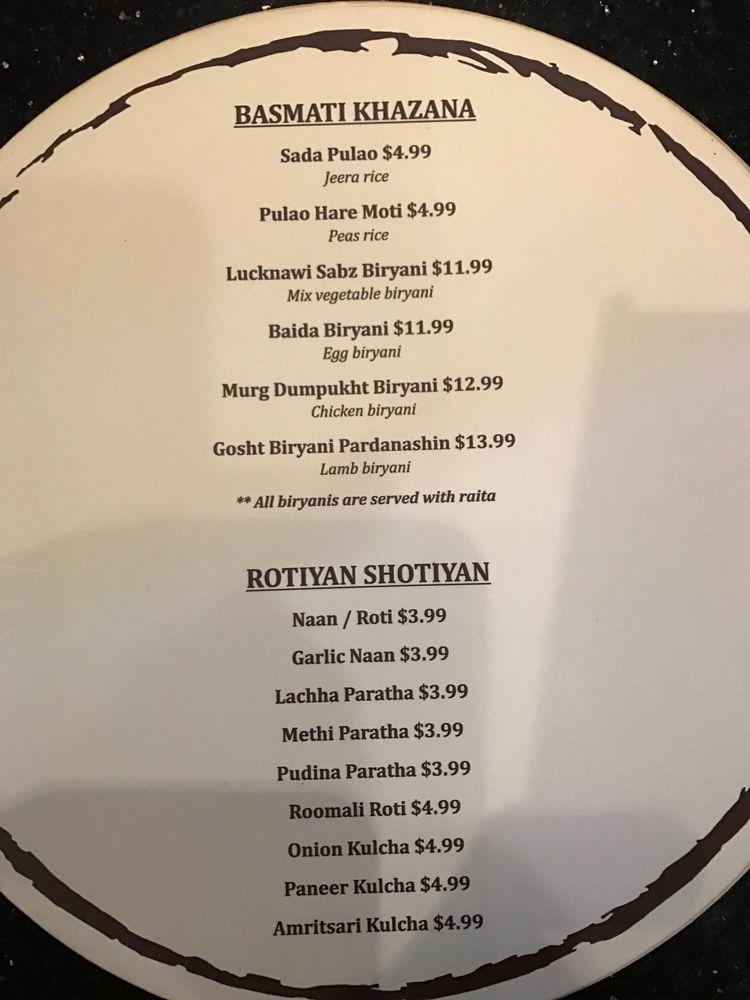 Menu at Chef's Table restaurant, Edison