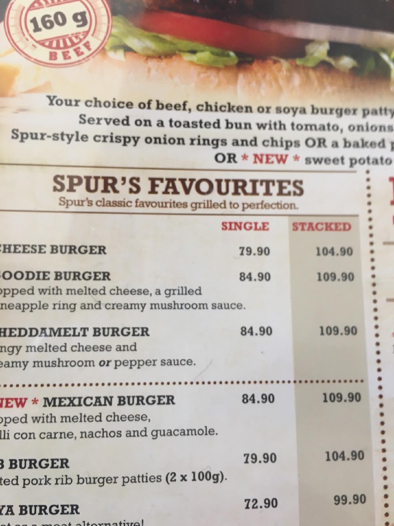 Menu at El Paso Spur Steak Ranch restaurant, Vanderbijlpark, General ...