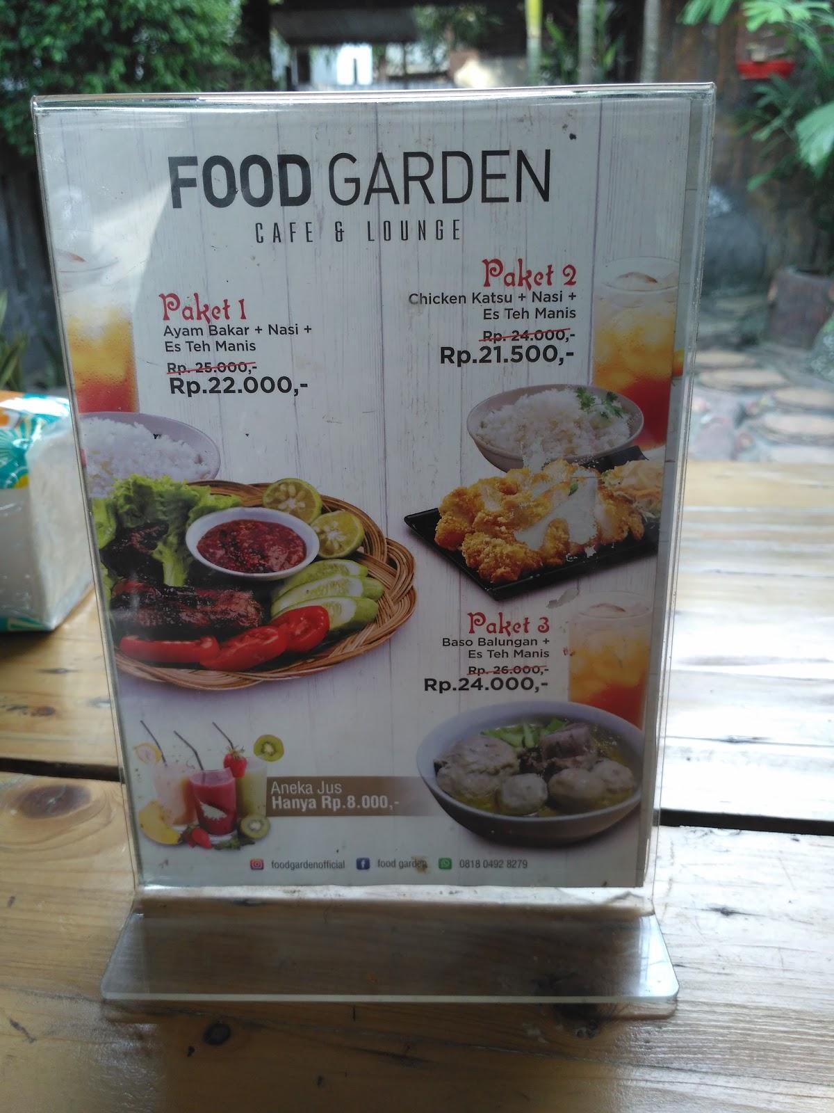Menu at Food Garden cafe, Tangerang