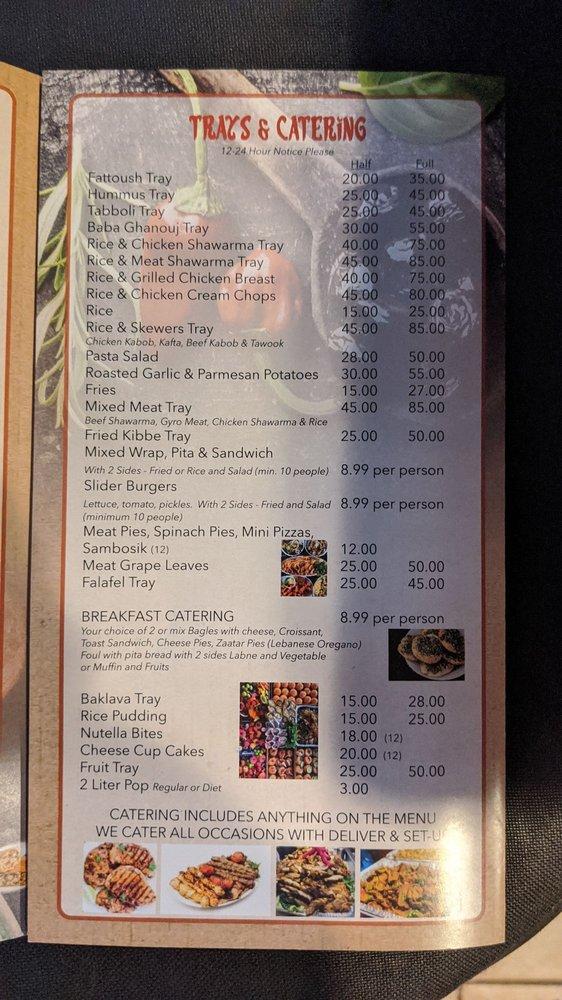Menu at Fadis Lebanese Grill restaurant, Shelby charter Township