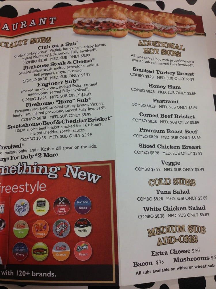 Menu at Firehouse Subs North Heights Plaza fast food, Dayton, Troy Pike