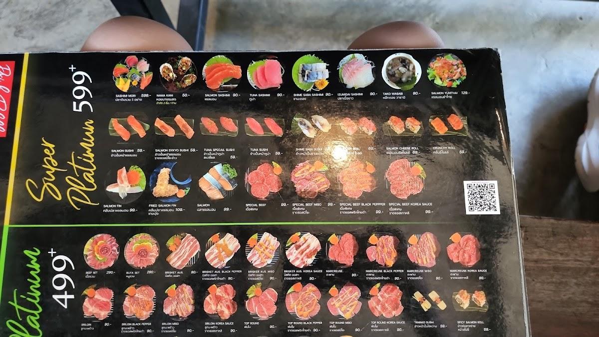 Menu at มาอิชิ ยากินิกุ Maishi yakiniku restaurant, Mueang Chiang Rai