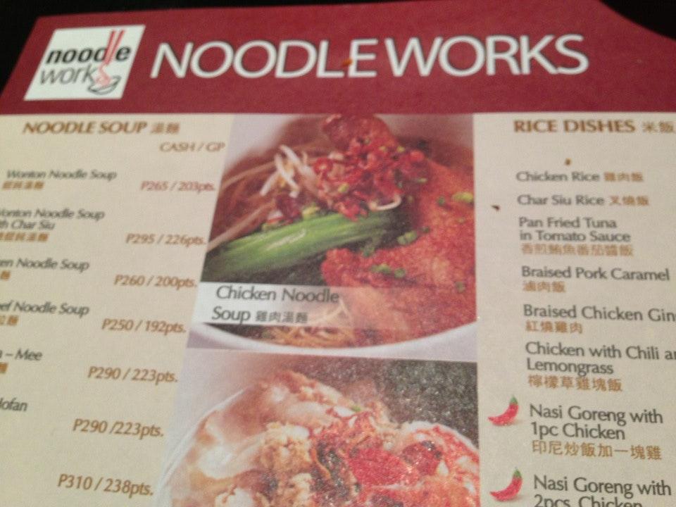 Menu at Noodle Works Resort World Manila restaurant, Pasay
