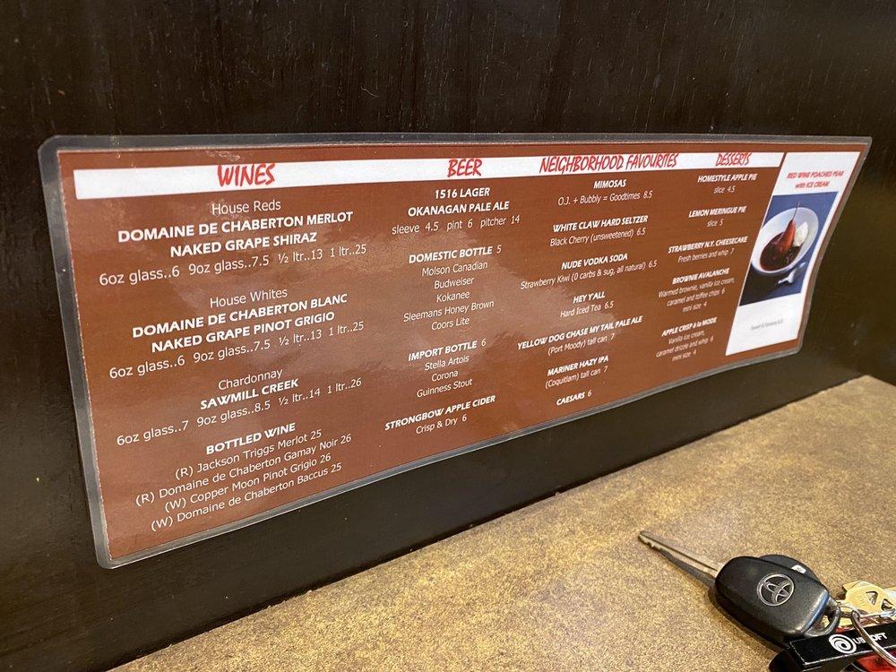 Menu at The Coquitlam Grill restaurant, Coquitlam