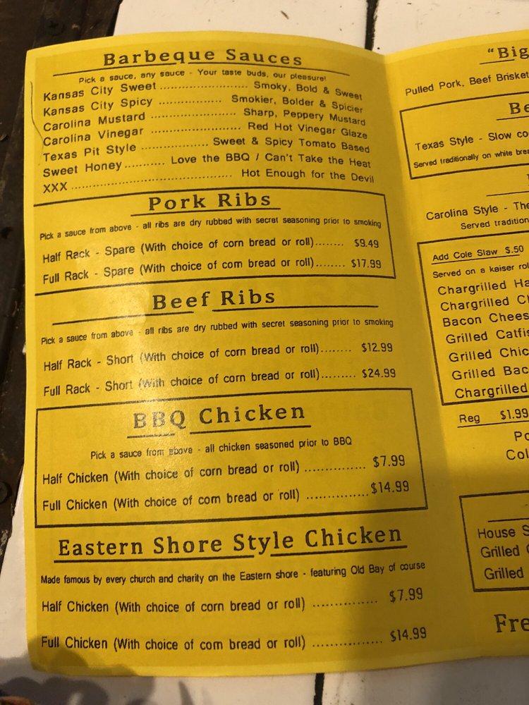 Menu at Big Bad Wolf's House of Barbeque, Baltimore