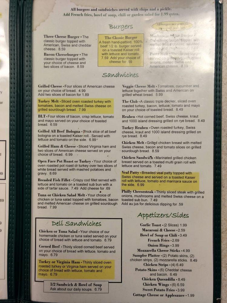 Menu at Classic Cafe, Sylvania, W Sylvania Ave