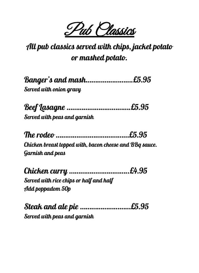 Menu at The Colliers Arms Porth pub & bar, Porth