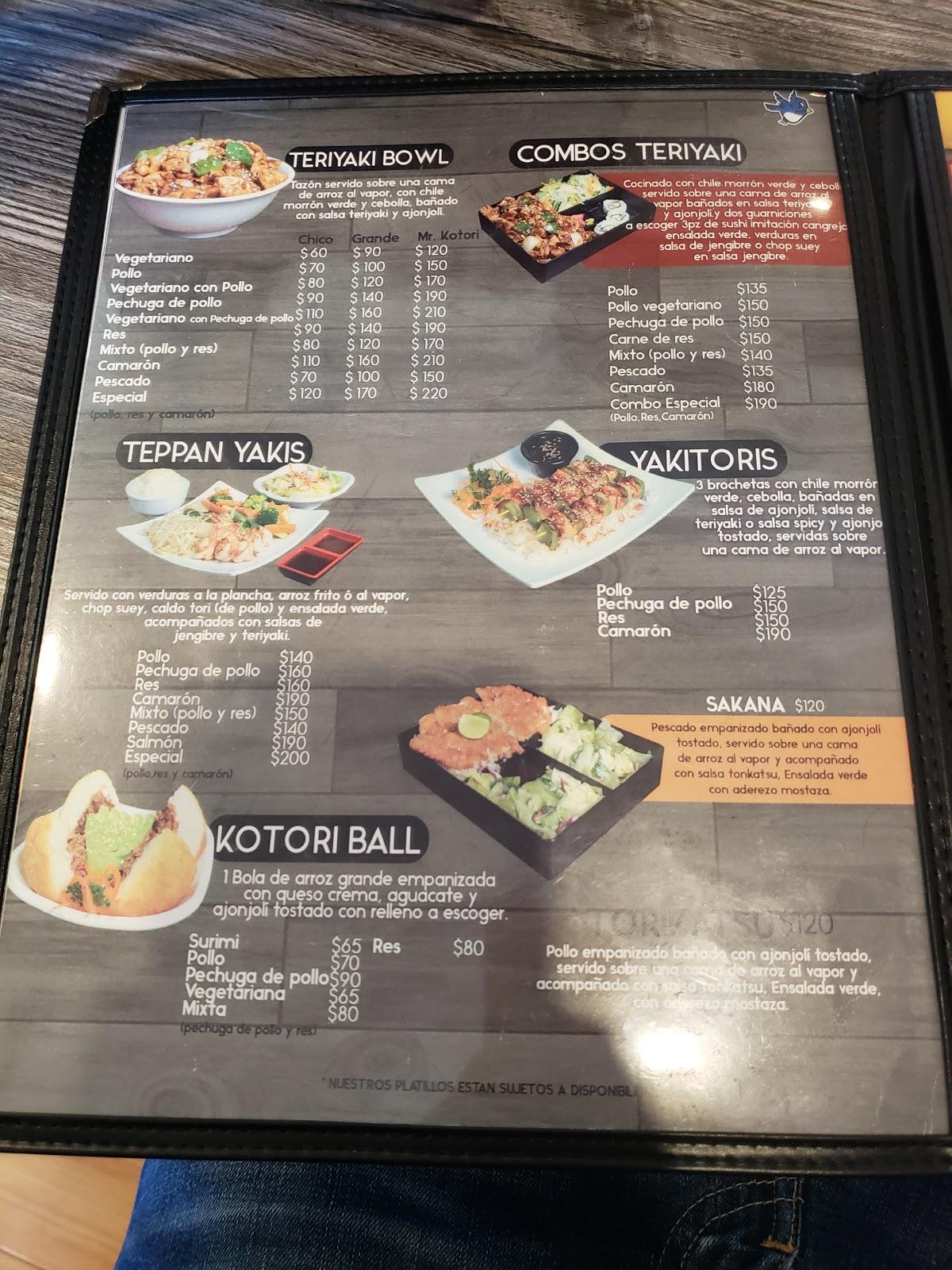 Carta del restaurante Kotori - Independencia, Mexicali, Blvd. Lázaro ...
