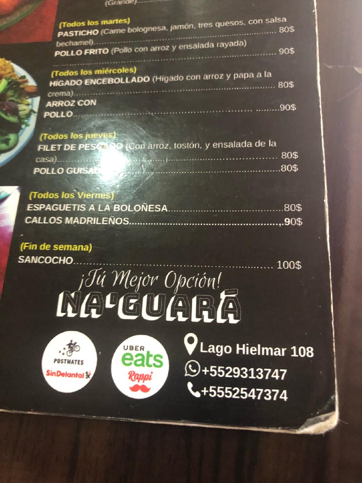 Menu at AREPAS HOT restaurant, Ciudad López Mateos, Lago Hielmar 108