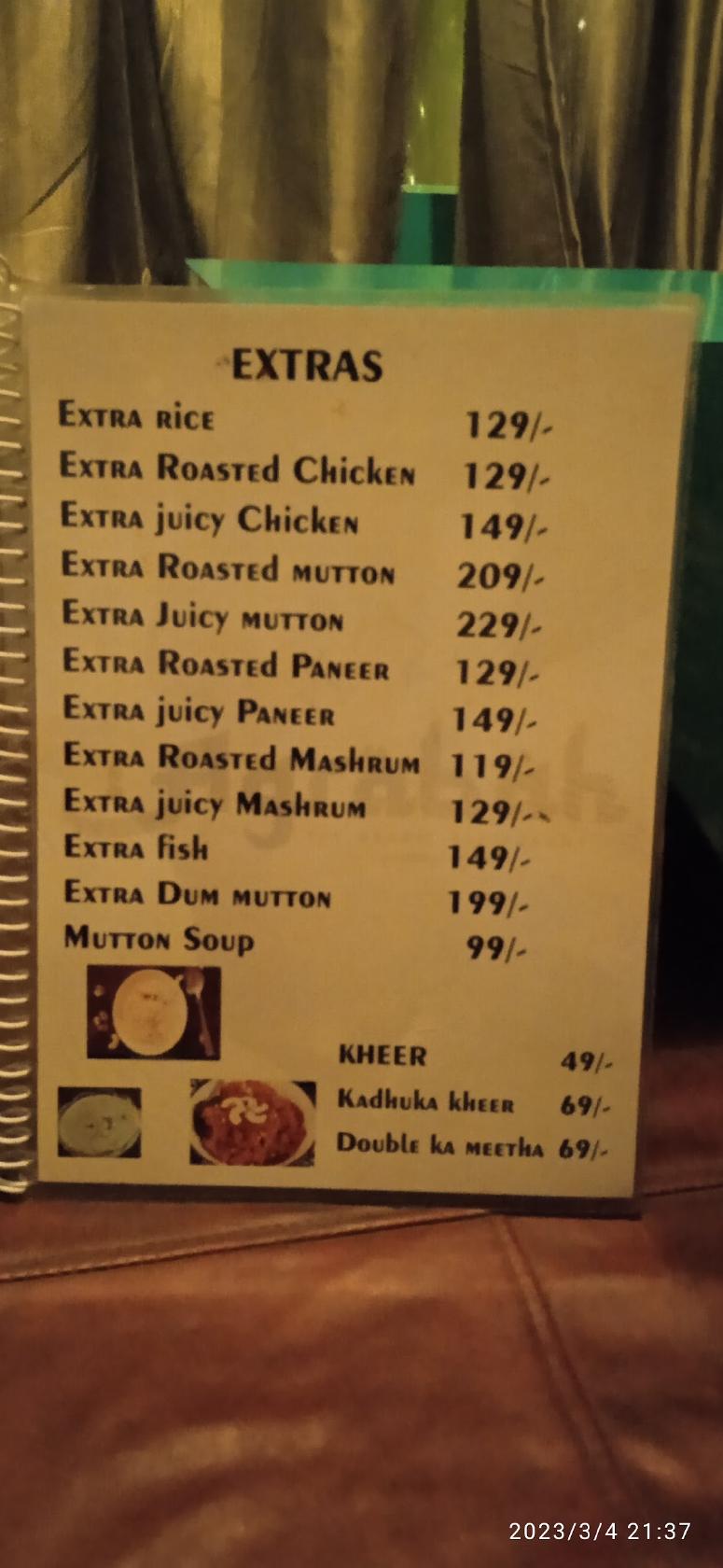 Menu at Agrabah The Arabic Family Restaurant, Kavali
