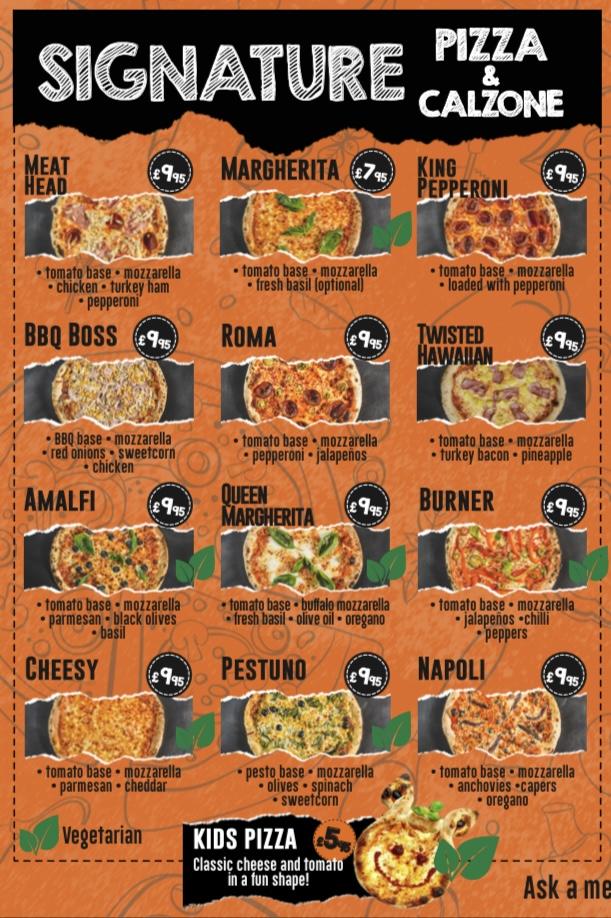 Menu at Fireaway Pizza Shrewsbury restaurant, Shrewsbury