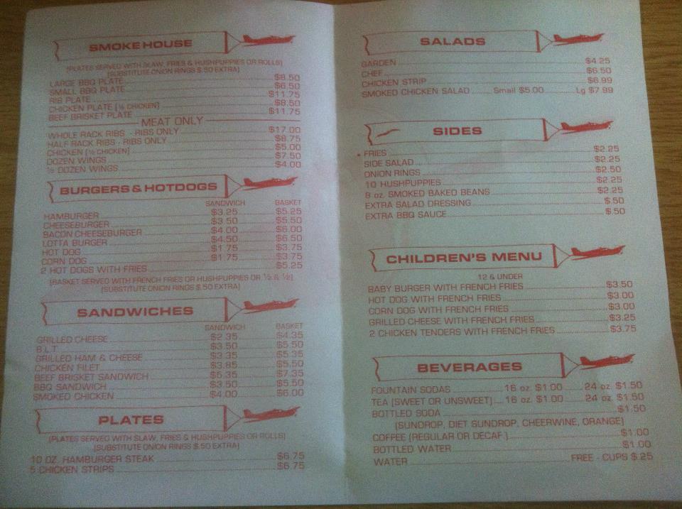 Carta de barbacoa Flying Pig, Shelby