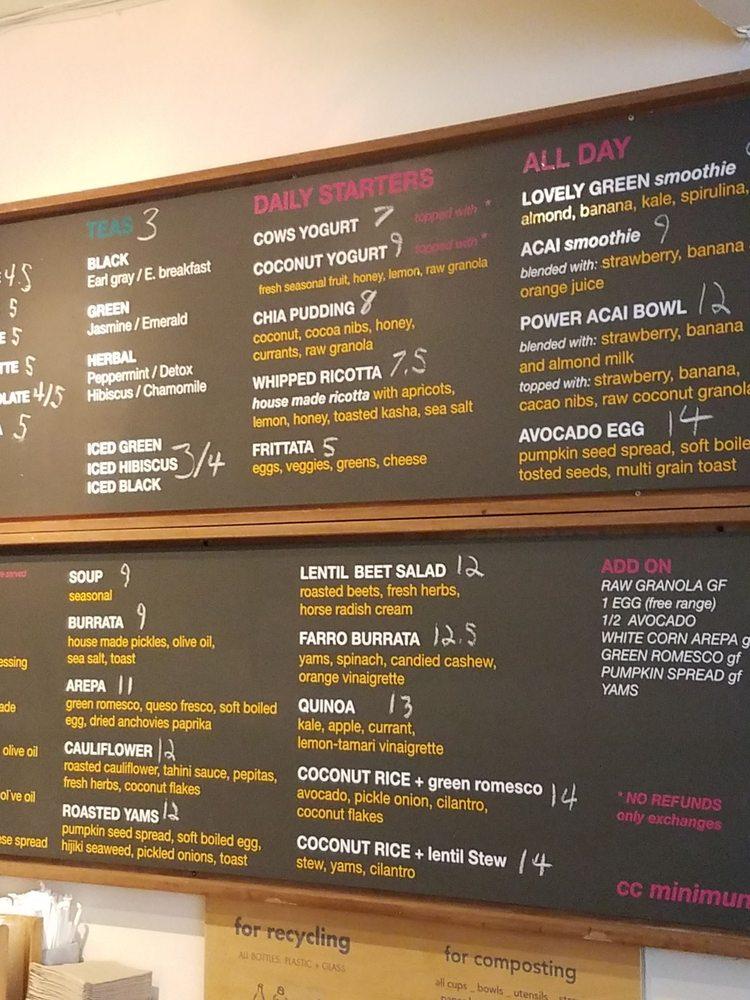 Menu at I O Cafe, New York City