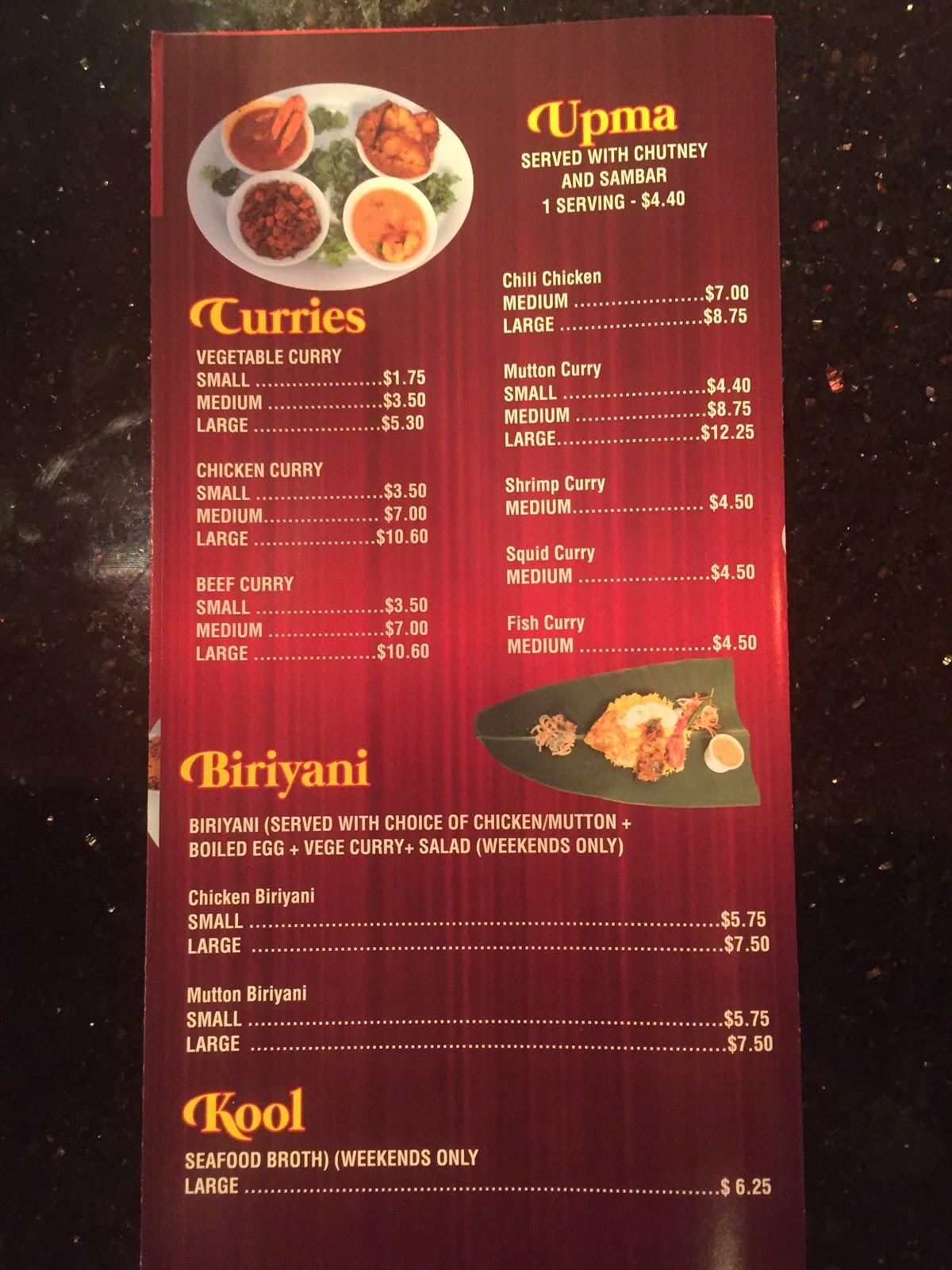Menu at New Amma Takeout and Catering restaurant, Toronto