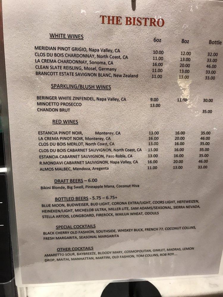 Menu at The Bistro pub & bar, Kahului