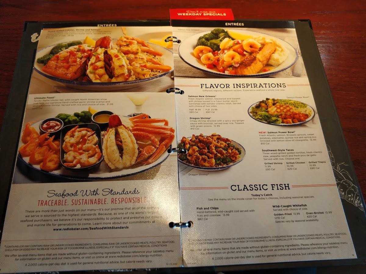 Menu at Red Lobster restaurant, State College