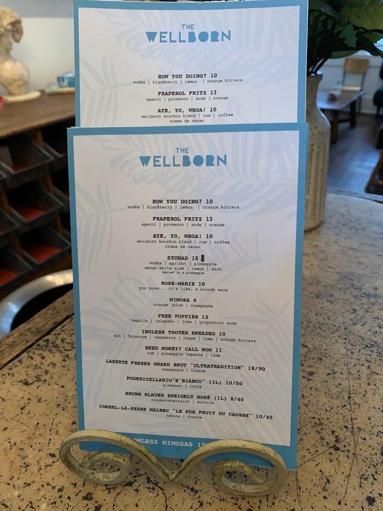Menu at The Wellborn pub & bar, Orlando