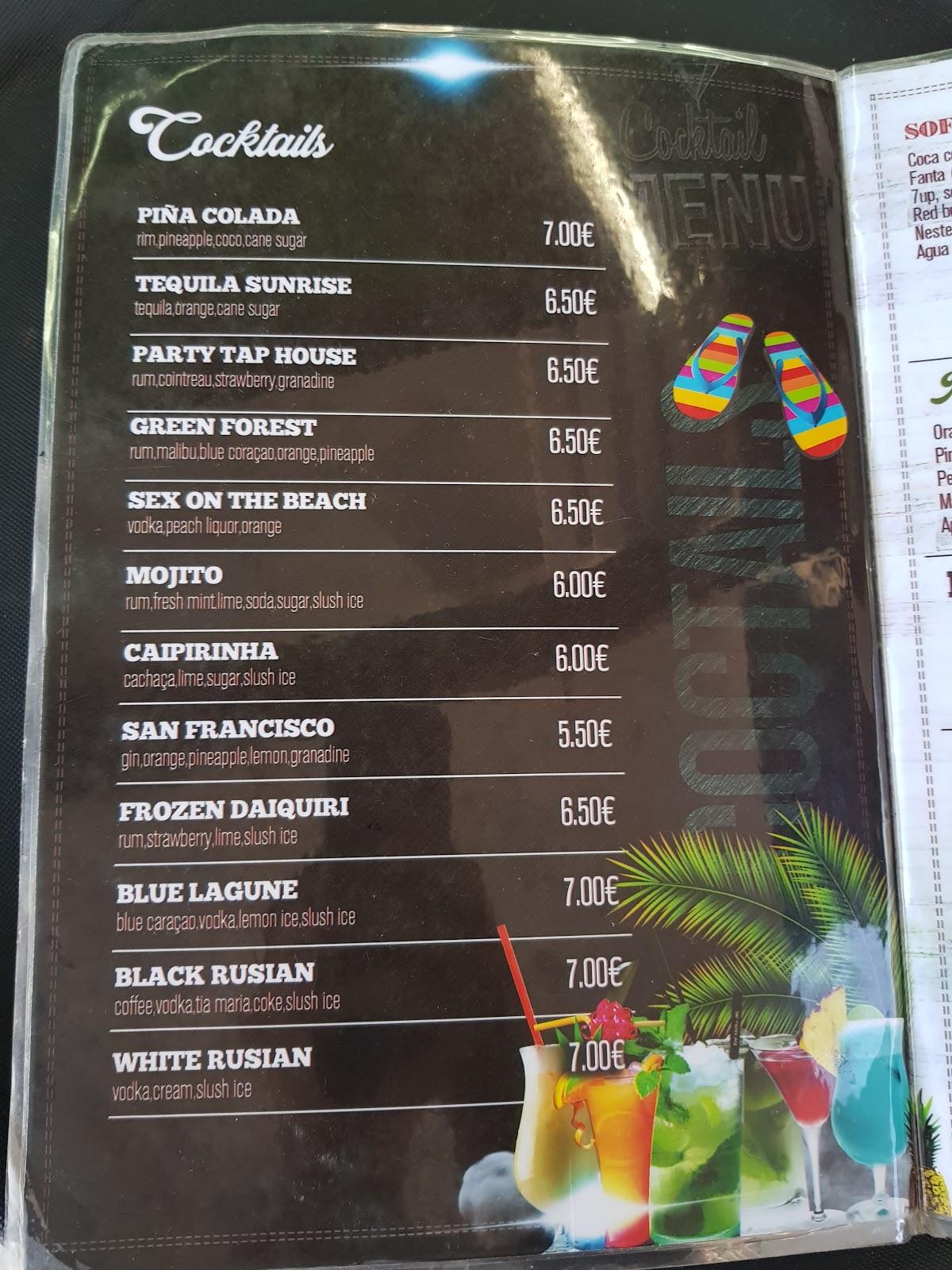Menu at Chiringuito Tap House pub & bar, Salou