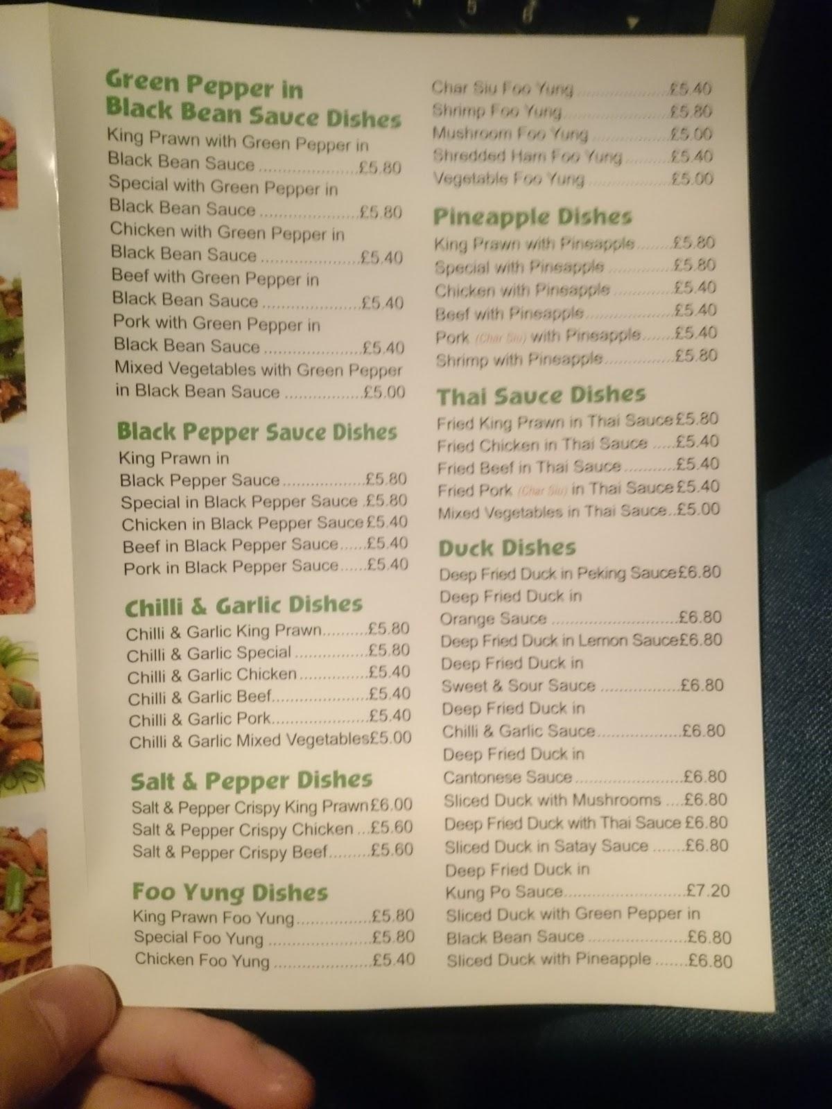 Menu at Golden City restaurant, Warrington, 13 Liverpool Rd
