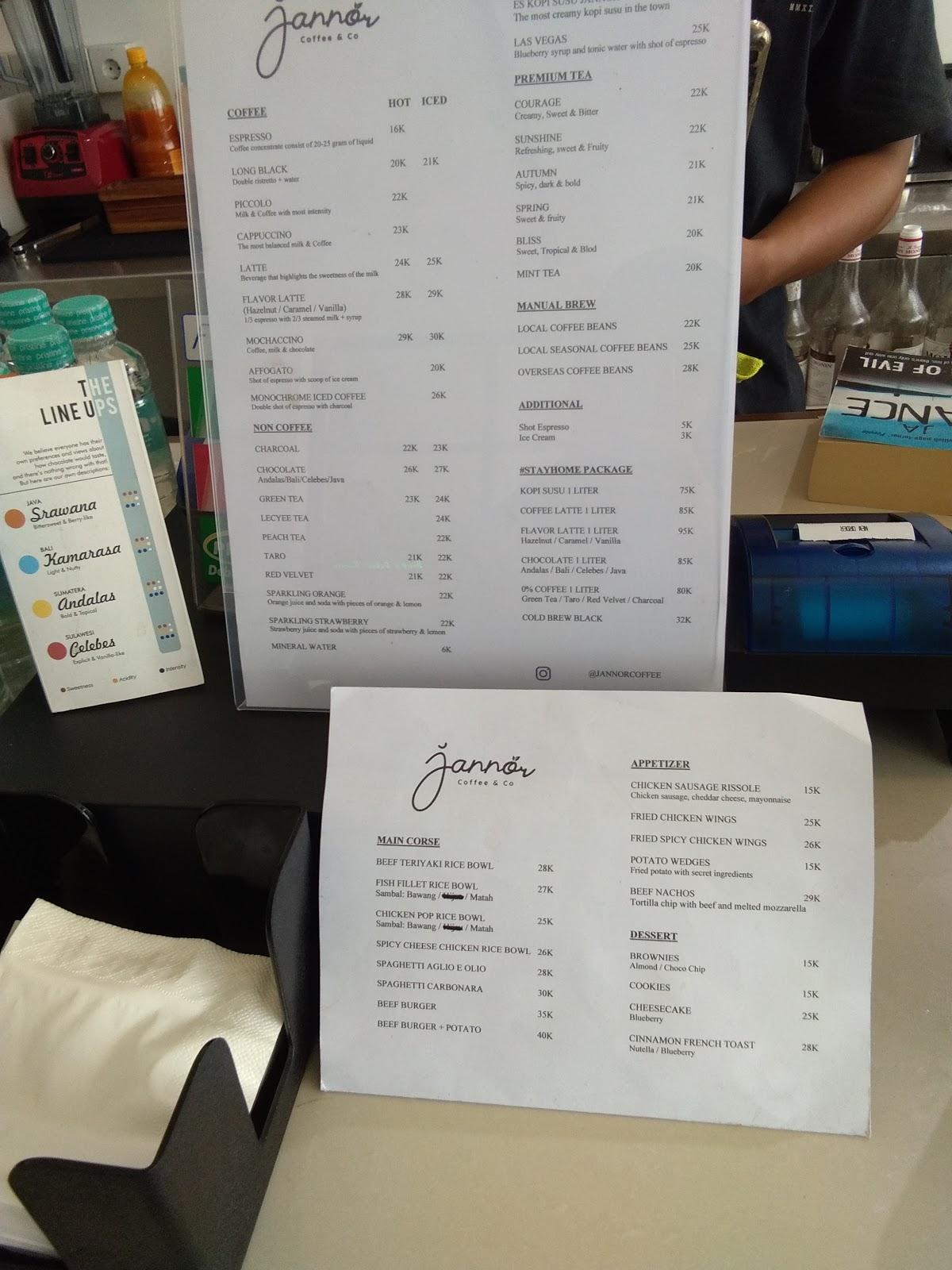 Menu at Jannor Coffee & Co cafe, Cilegon