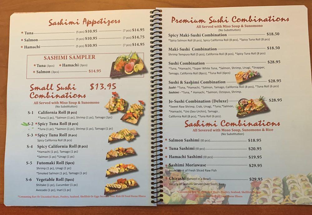 Menu at sora sushi (sushi channel) restaurant, Kelso