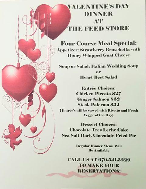 Menu at The Feed Store Restaurant, El Campo