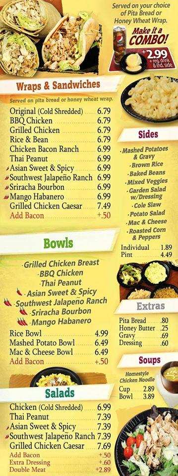 Menu at Ya Ya's Flame Broiled Chicken Saginaw restaurant, Saginaw