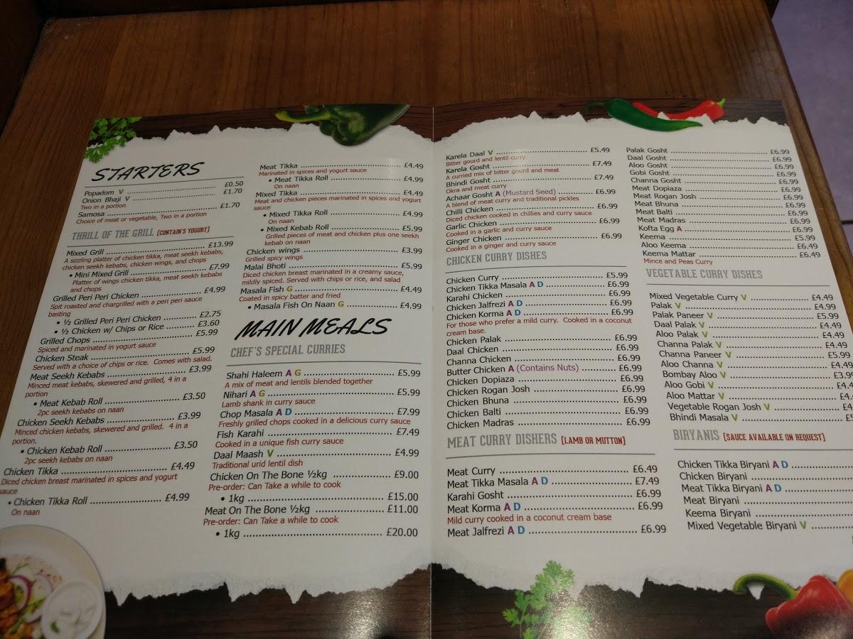 Menu at Kebabish Original Rotherham pub & bar, Rotherham