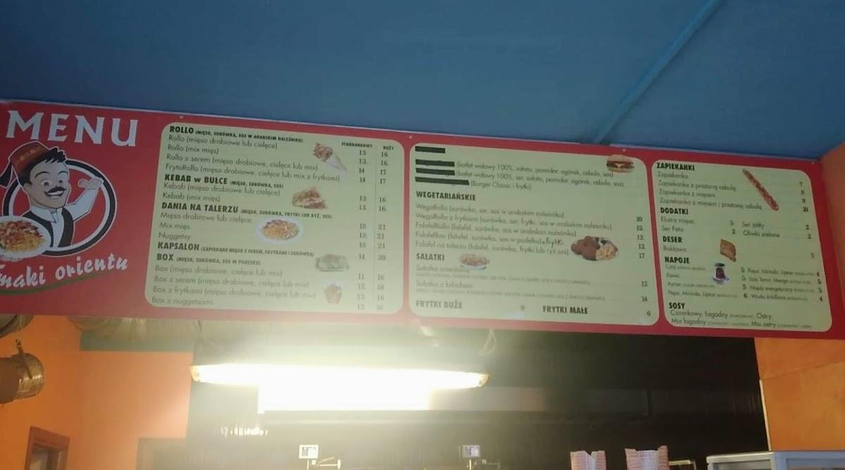 Menu at Brima Kebab restaurant, Ostroda