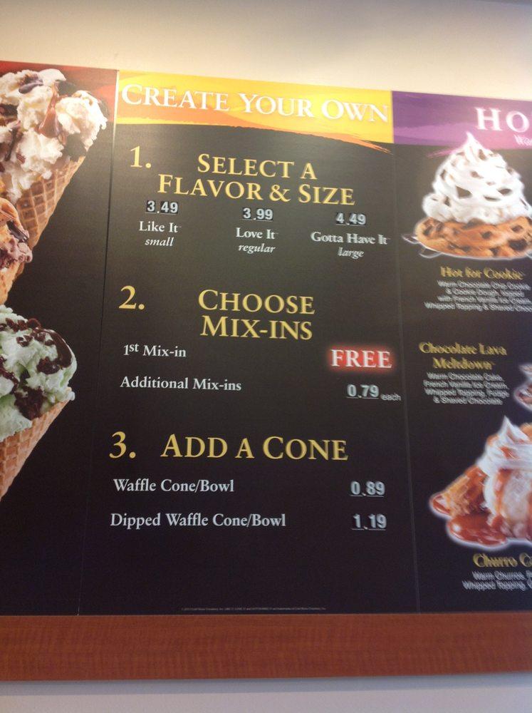 Menu at Cold Stone Creamery, Atlanta, Ashford Crossing
