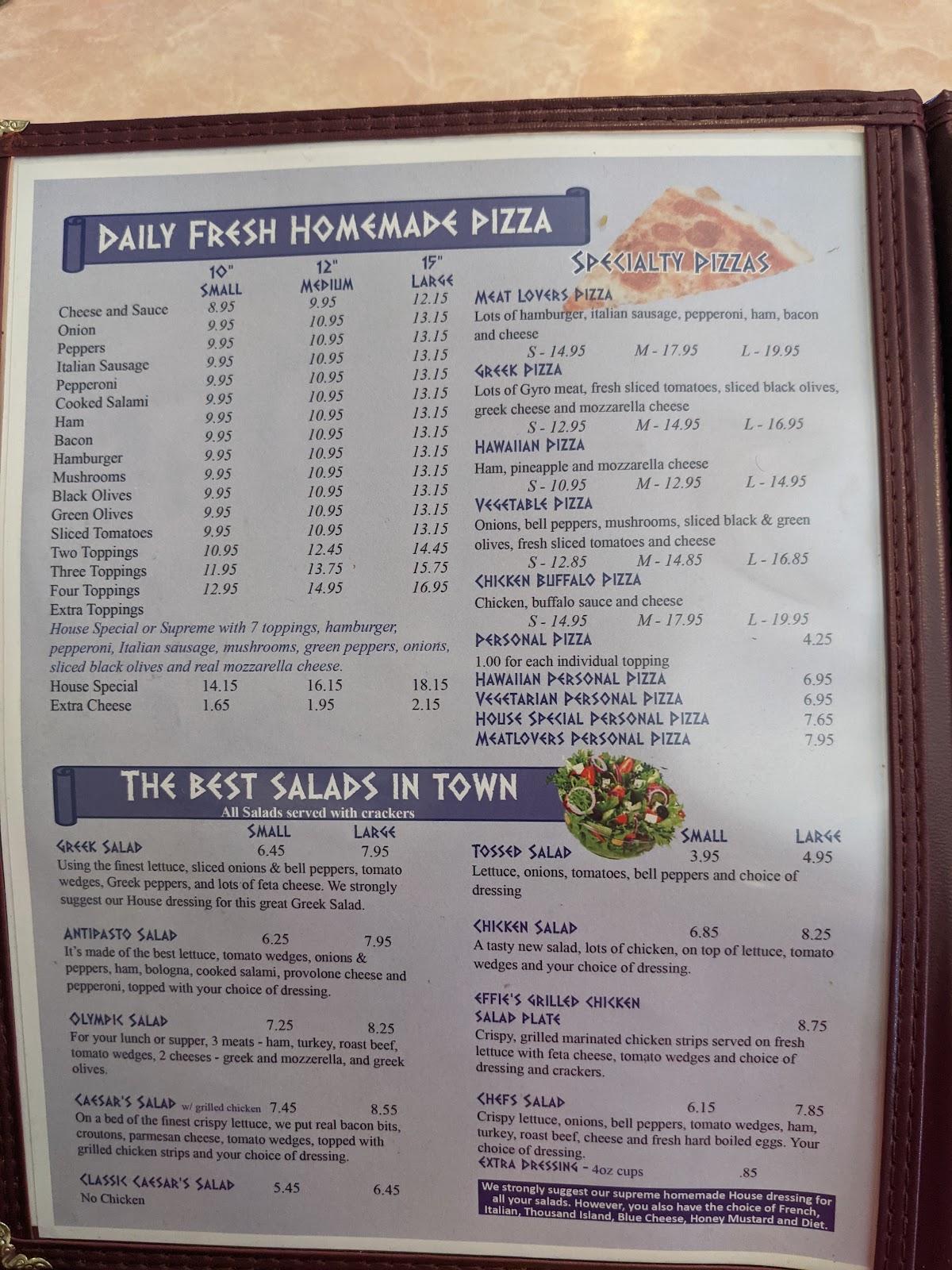 Menu at Kershaw House of Pizza pizzeria, Kershaw