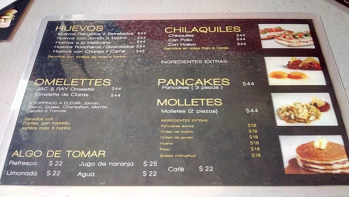Menu at Jac & Ray Versalles restaurant, Monterrey