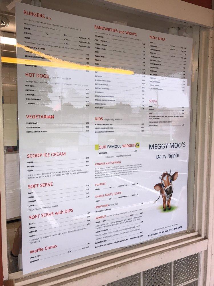 Menu at Meggy Moo's Dairy Ripple fast food, Walworth