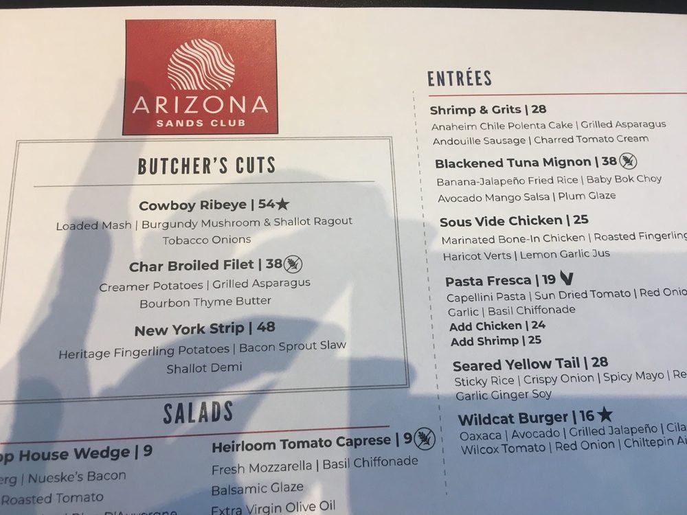 Menu at Arizona Sands Club, Tucson, 565 N Cherry Ave Fl 5
