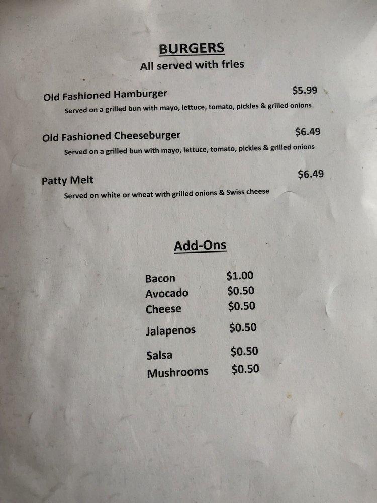 Menu at Mill Street Diner cafe, Lewisville
