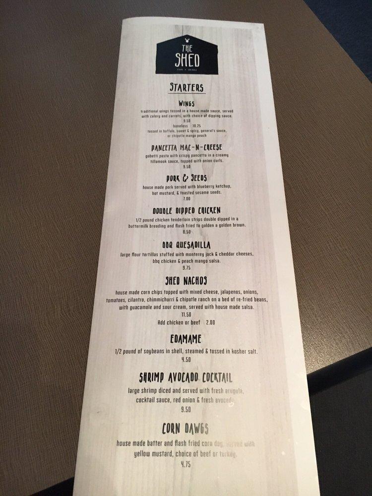 Menu at The Shed pub & bar, Boise