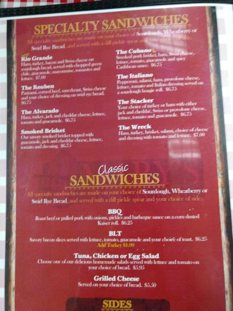 Menu at Mary's Back Porch pub & bar, Clayton
