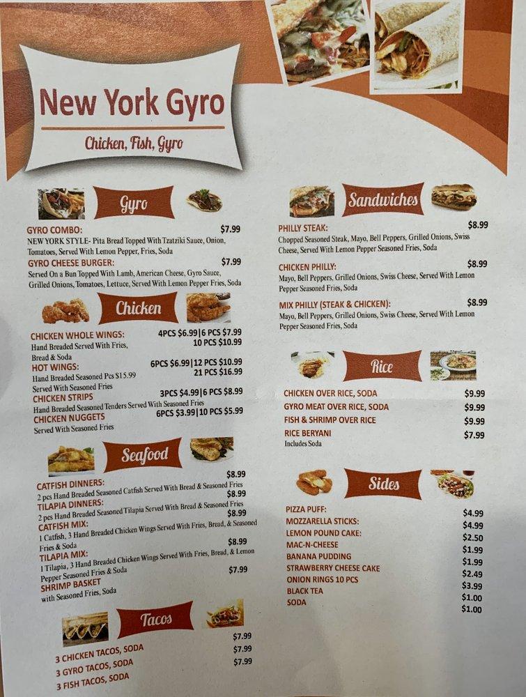 Menu at New York Gyro Marion restaurant, Marion