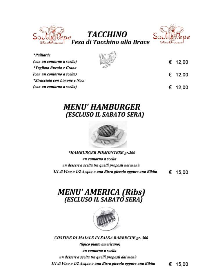 Menu au Soul & Pepe Restaurant Cafè, Pandino