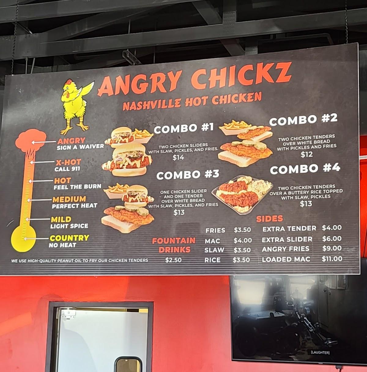 Menu at Angry Chickz - Las Vegas restaurant, Las Vegas