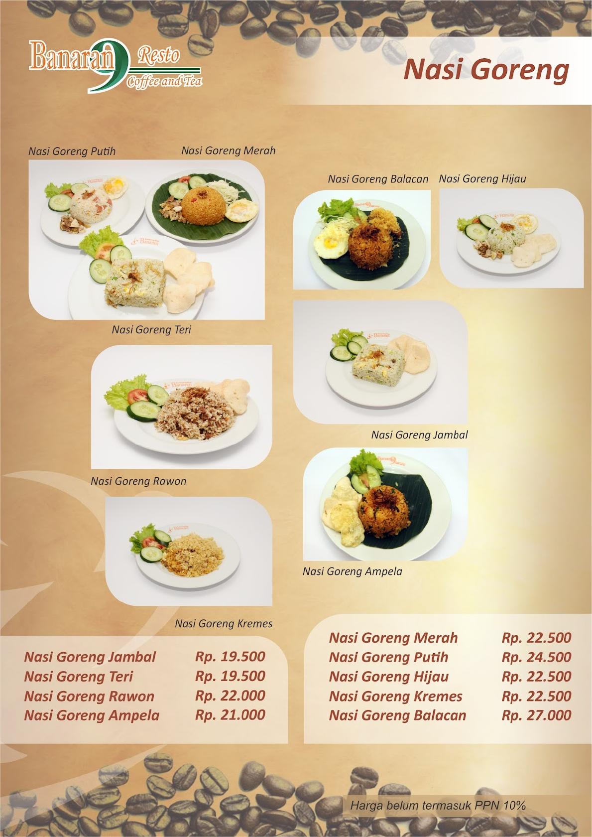 Carta del restaurante Banaran 9 Resto Coffee & Tea - Mugas Semarang ...